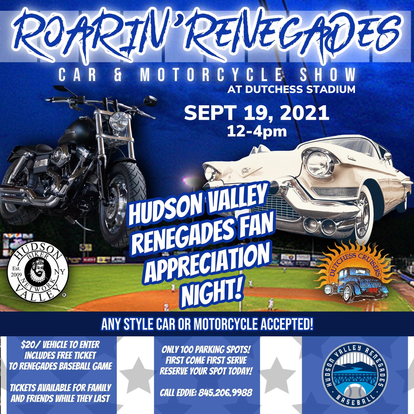 Roarin' Renegades Car and Motorcycle Show at Dutchess Stadium - Hudson ...